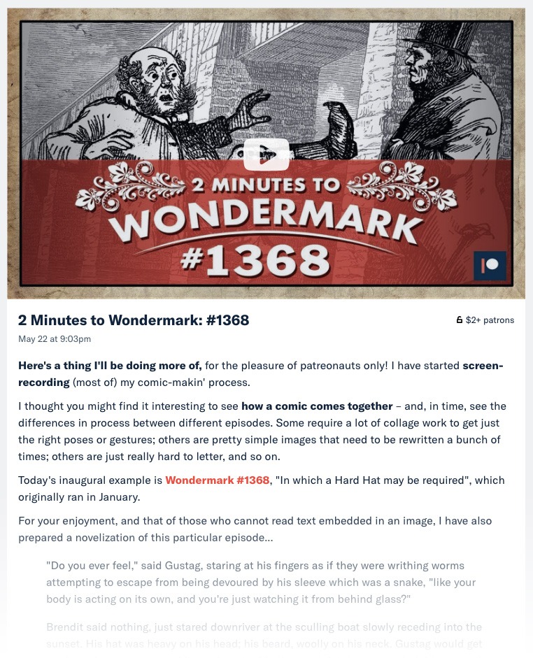 Now showing on Patreon: “2 Minutes to Wondermark” – Wondermark